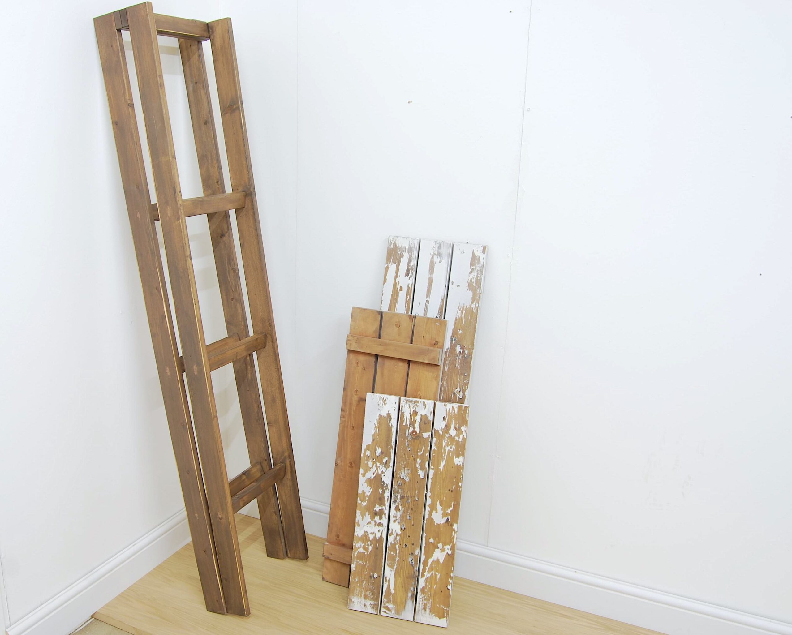 ladder shelf units pop-up furniture from Icon+Co grey ladder book shelf