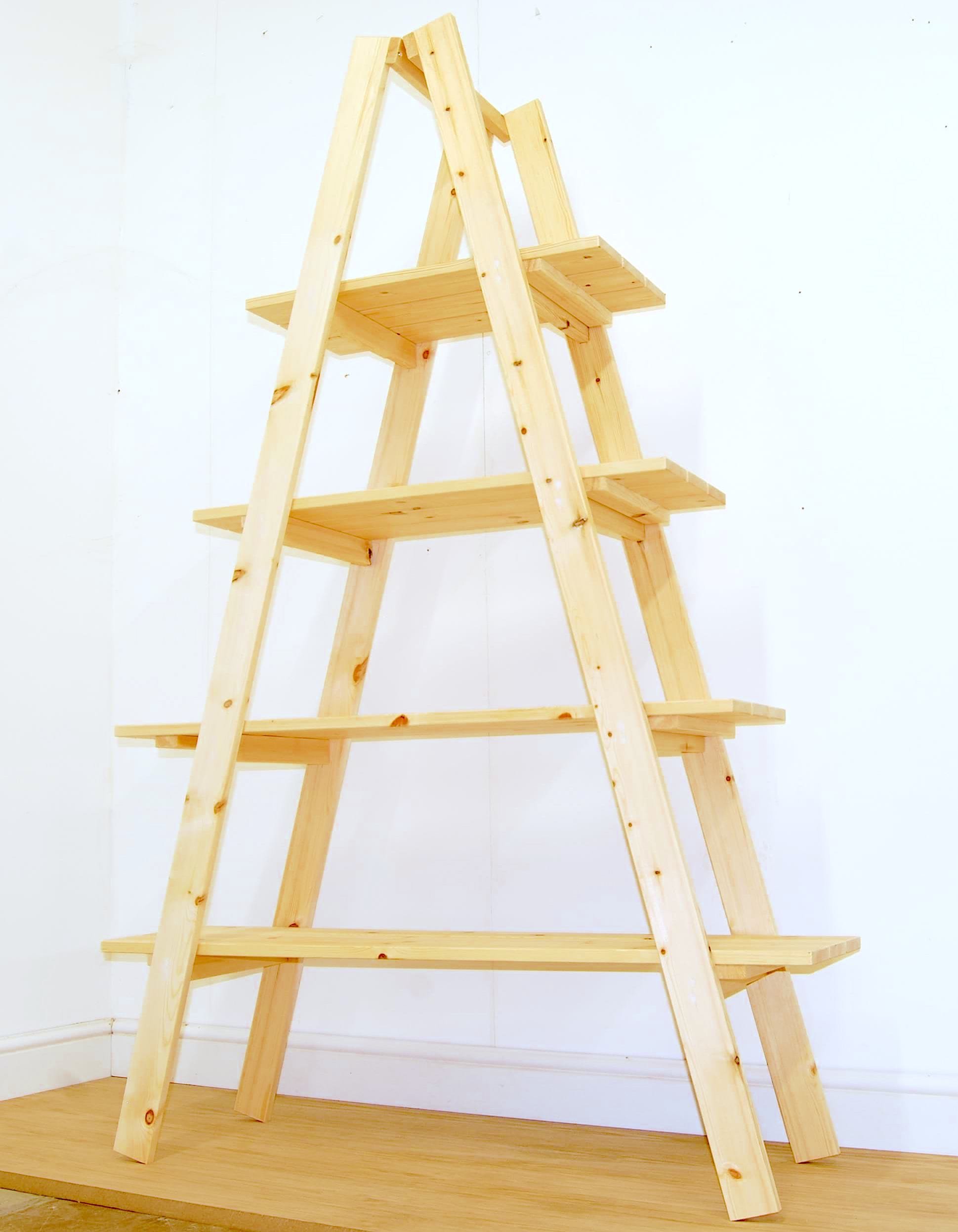 ladder shelf units pop-up furniture from Icon+Co grey ladder book shelf