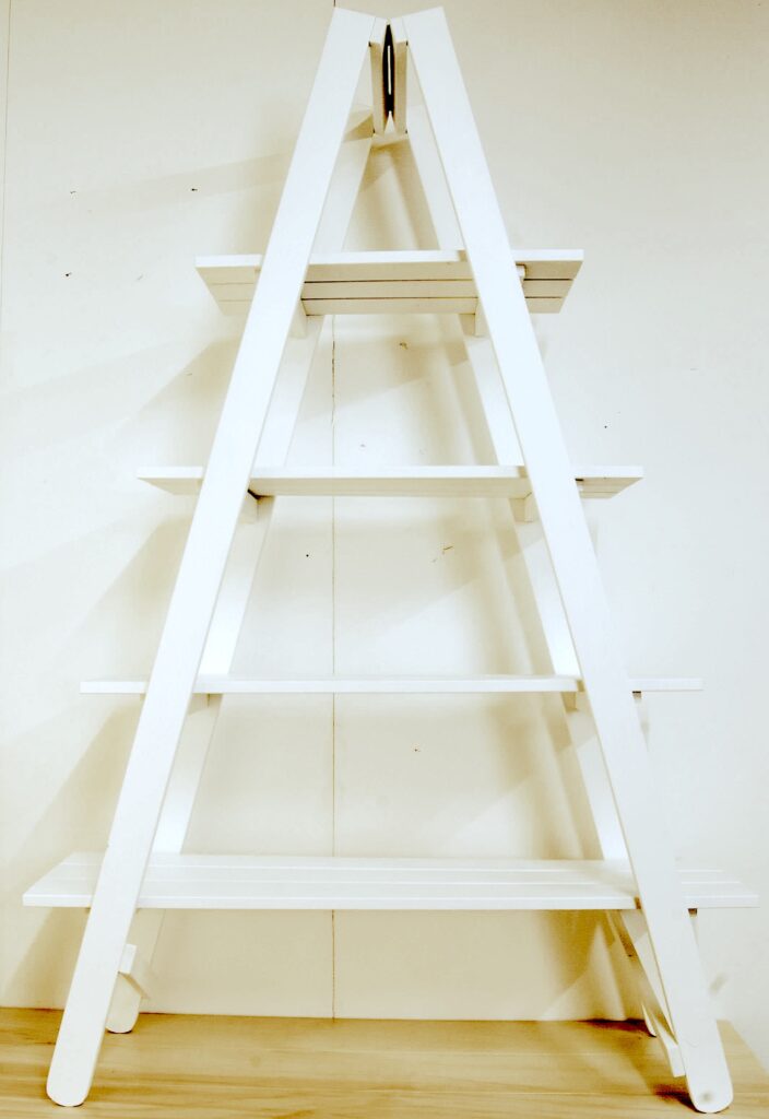 ladder shelf units pop-up furniture from Icon+Co grey ladder book shelf