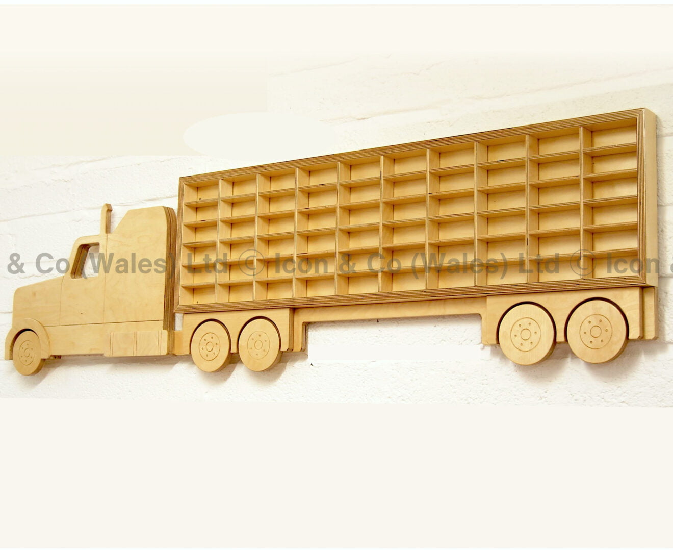 Toy car shelf display & storage unit by Icon & Co. American Cab Style